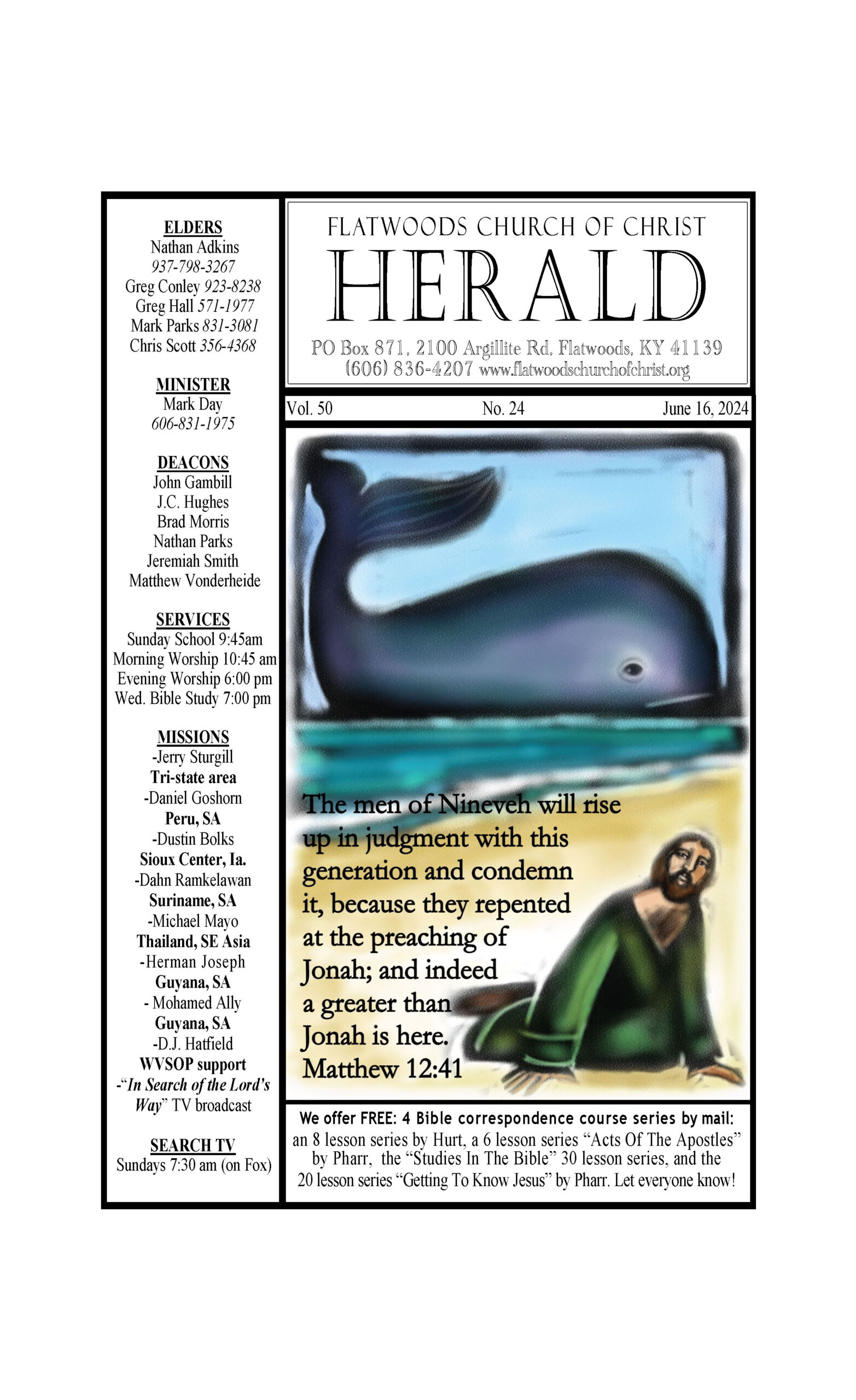 The Herald Bulletin June 16th Edition - Flatwoods church of Christ