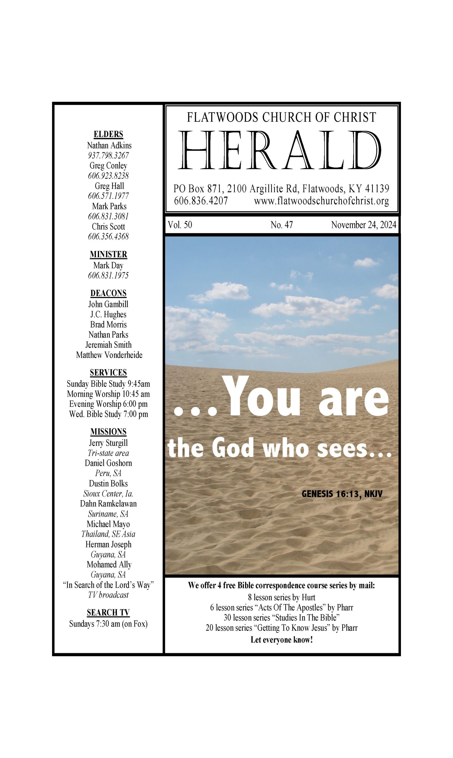 The Herald Bulletin November 24th Edition - Flatwoods church of Christ
