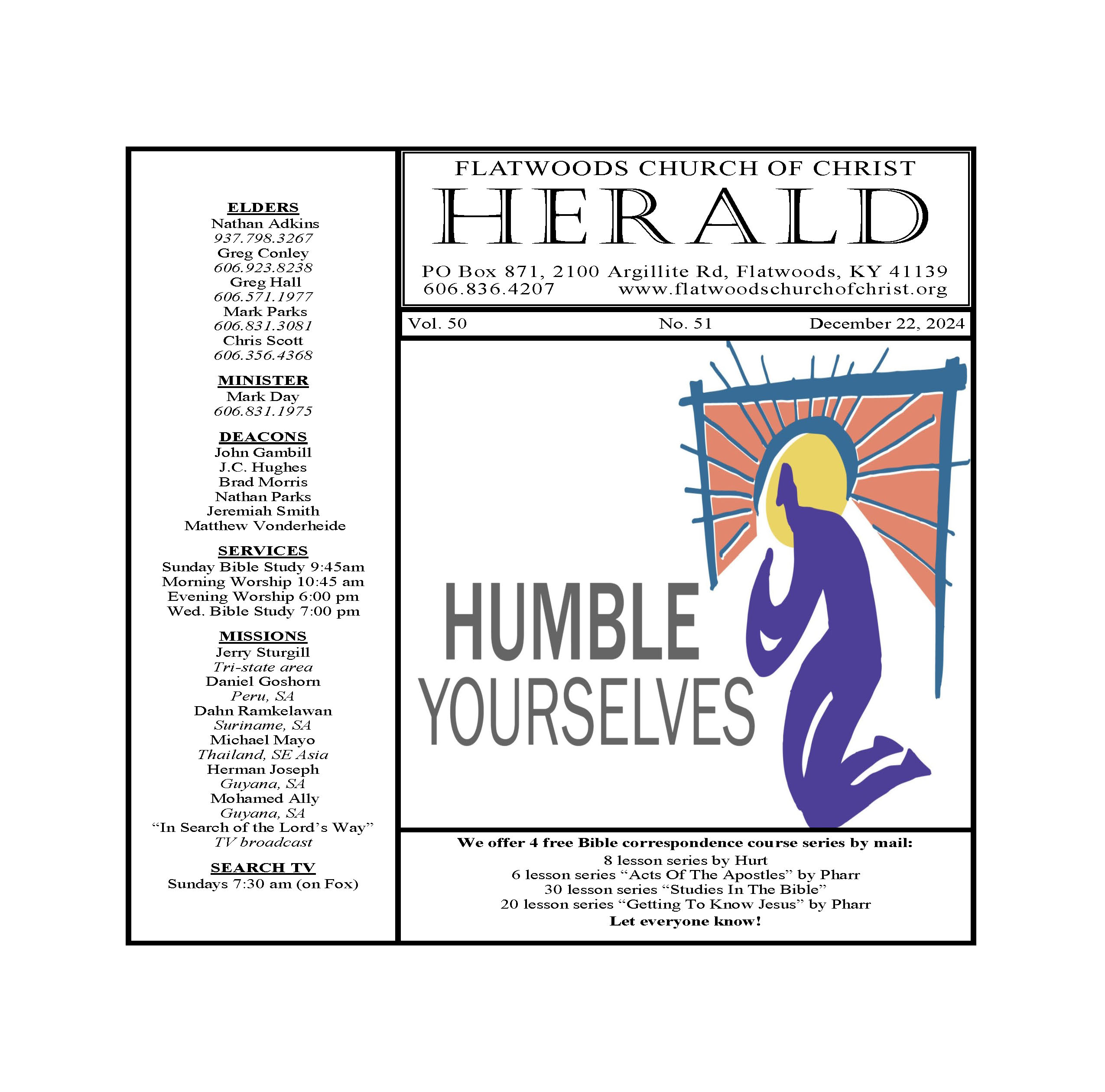 The Herald Bulletin December 22nd Edition - Flatwoods church of Christ