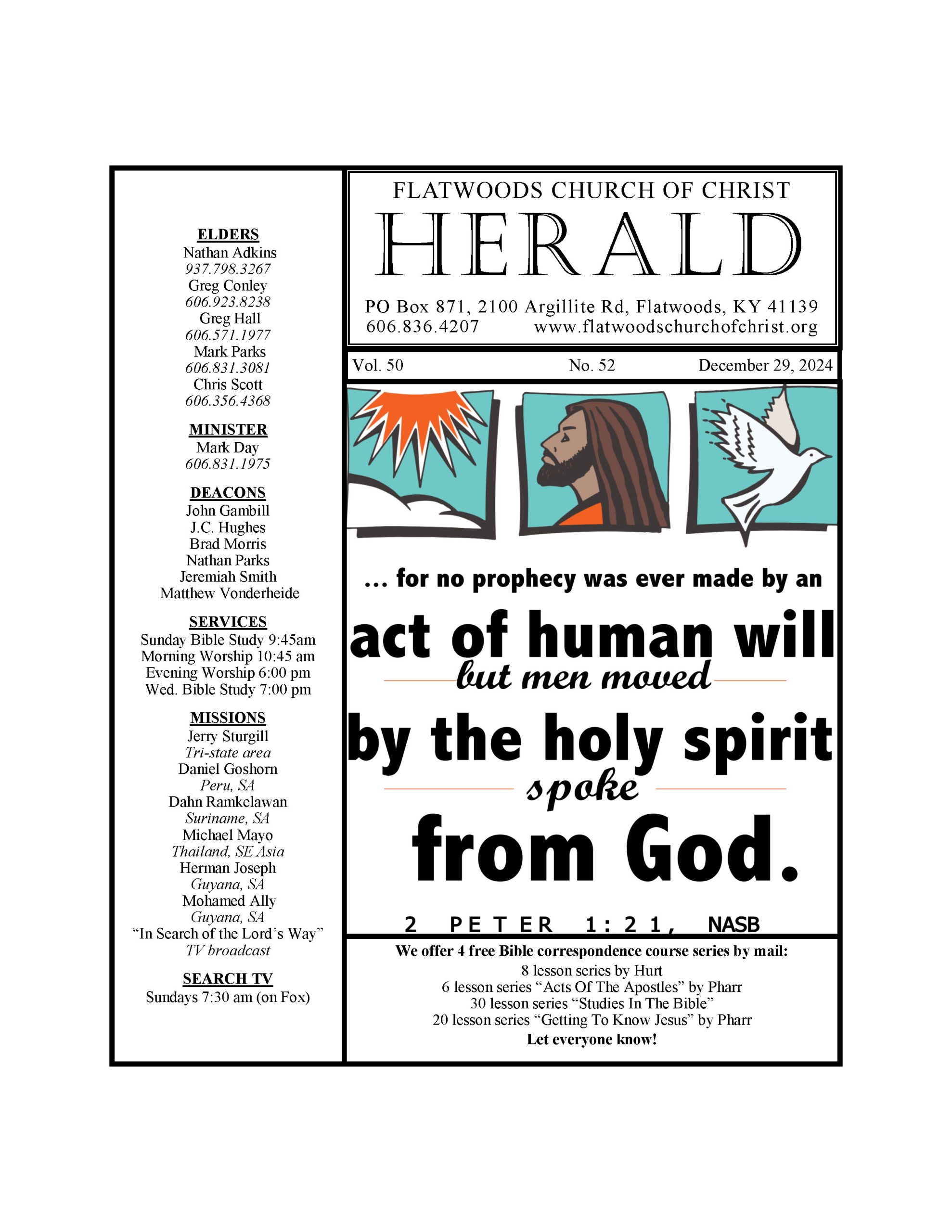 The Herald Bulletin December 29th Edition - Flatwoods church of Christ